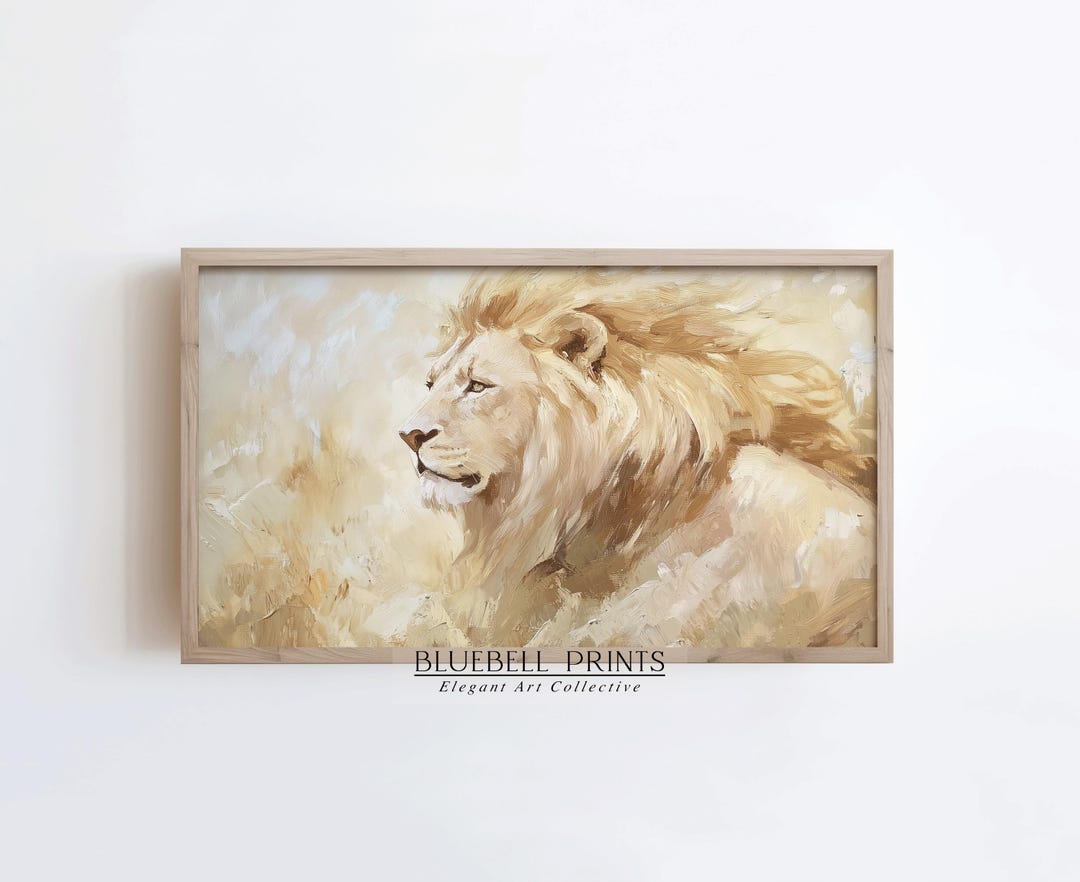 Lion of Judah FRAME TV Art Jesus | Christian Faith Worship Painting ...