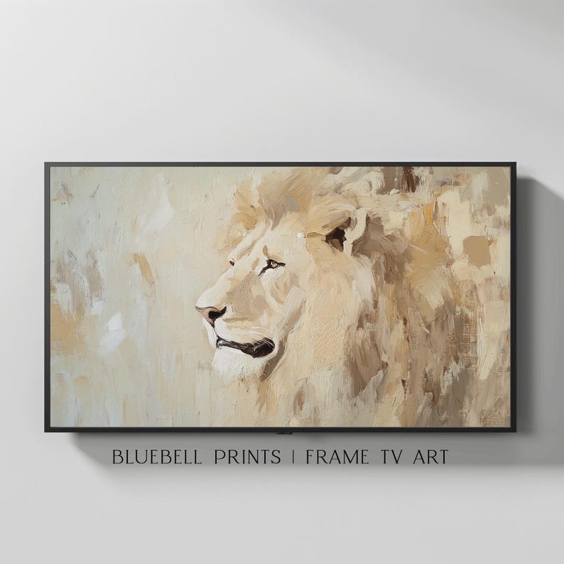 Lion of Judah Biblical FRAME TV Art | Religious Christian Painting ...