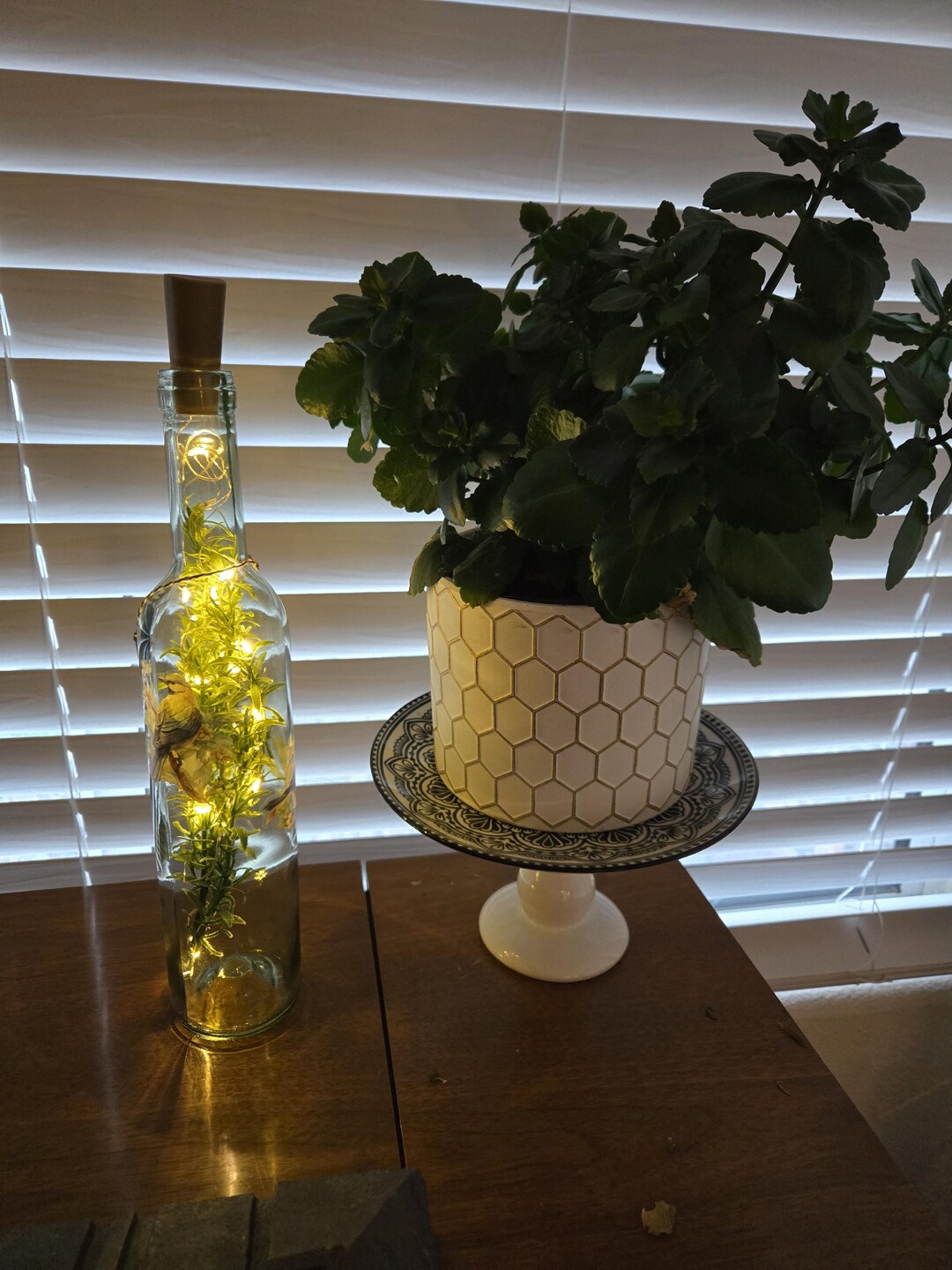 Twinkling Lights Bottle Light With Greenery - Etsy