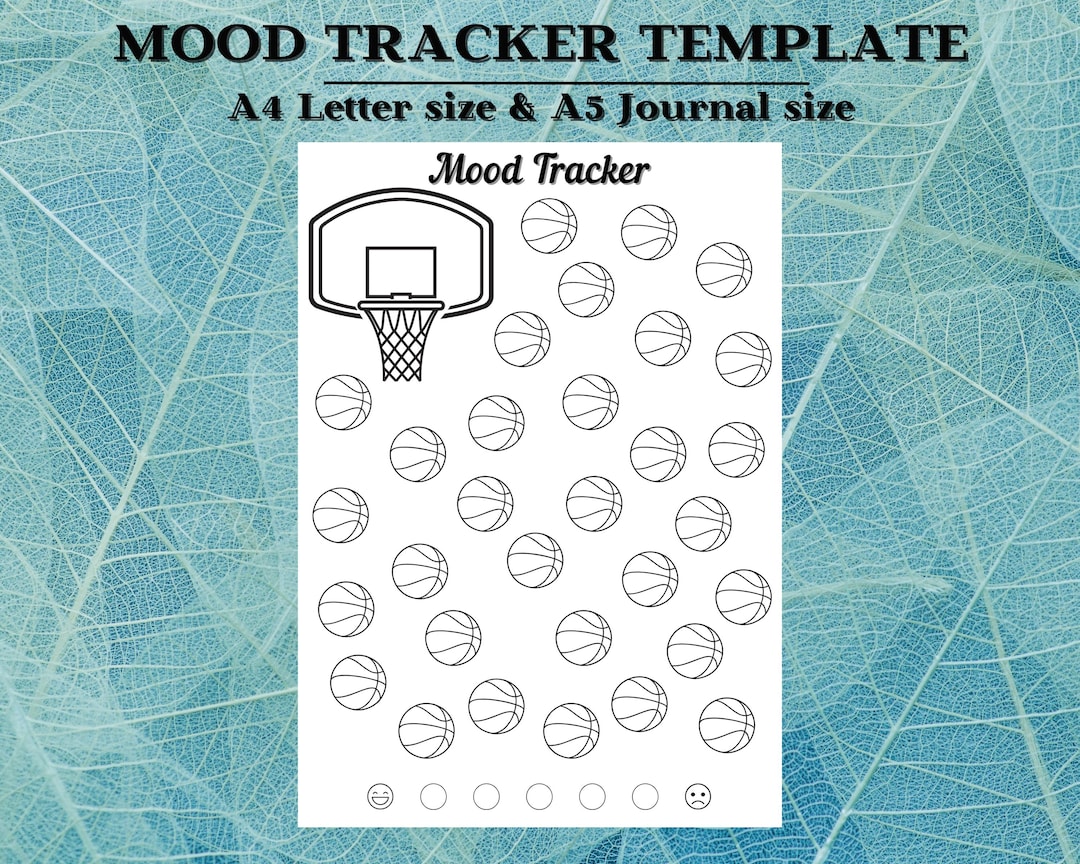 Basketball Mood Tracker - PRINTABLE Journal Page - Planner Page ...