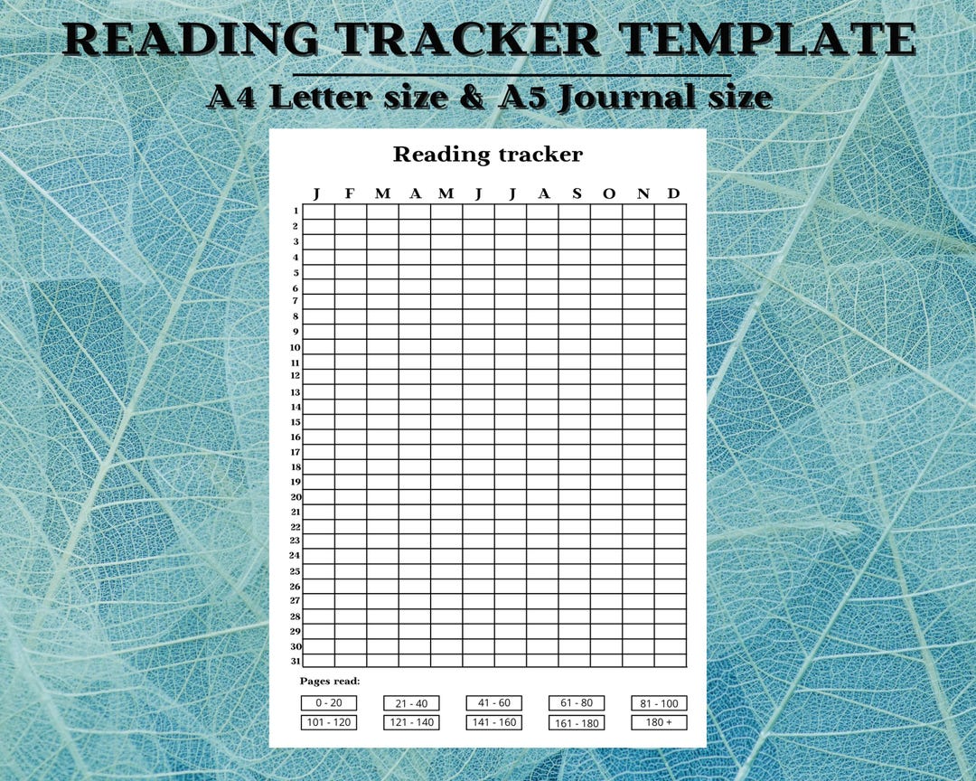 Reading Tracker Template - Reading Journal Tempalte - Bullet Journal ...