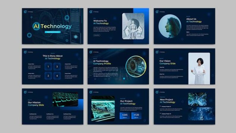 AI Technology Powerpoint Template | Modern & Editable Slides for ...