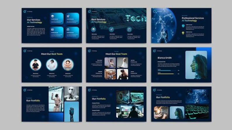 AI Technology Powerpoint Template | Modern & Editable Slides for ...