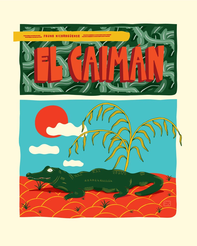 El Caimán | Abstract Tropical Art Print Boho Wall Decor Modern Art ...