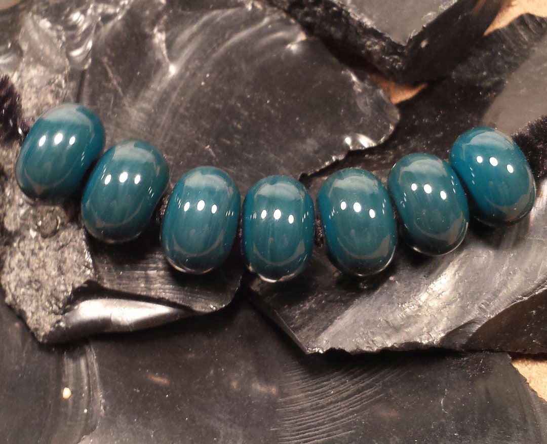 Blue Spruce Spacer Bead Set - Handmade Boro Beads by Suzanne Box at Zb ...