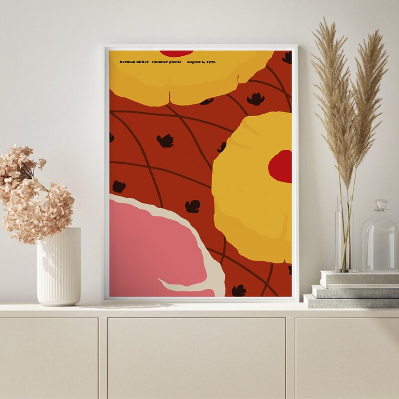 1976 Herman Miller Summer Picnic Poster, Mid-century Modern Art ...