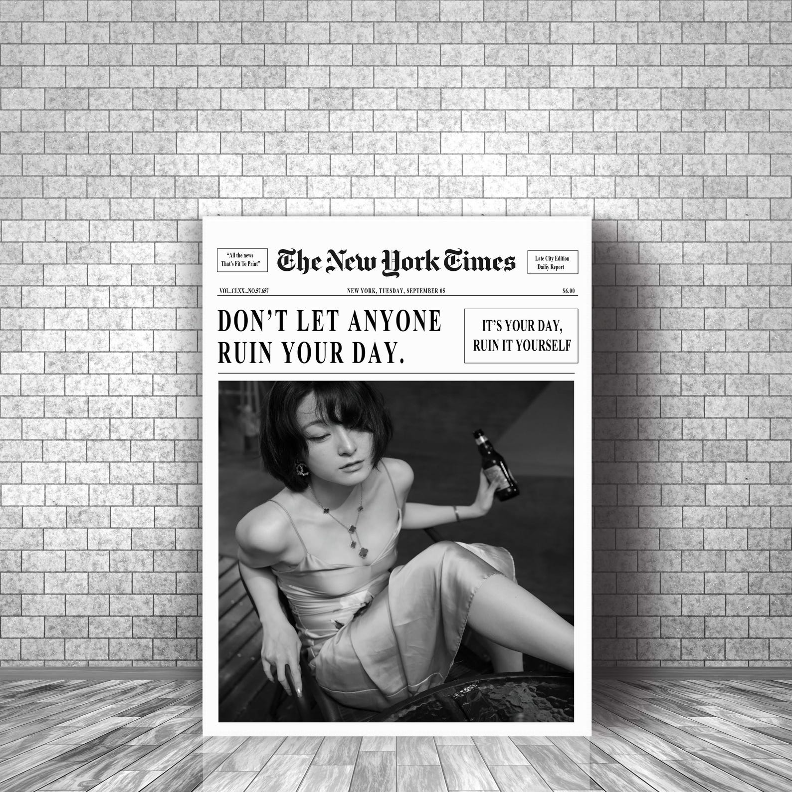 New York Times Poster, Girl on the Drinking , NY2 Wall Art, New York Times Printable Wall Art ...