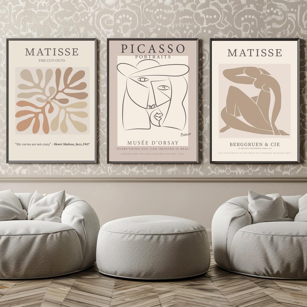 Matisse and Picasso Exhibition Poster Set, Modern Gallery Wall Art ...