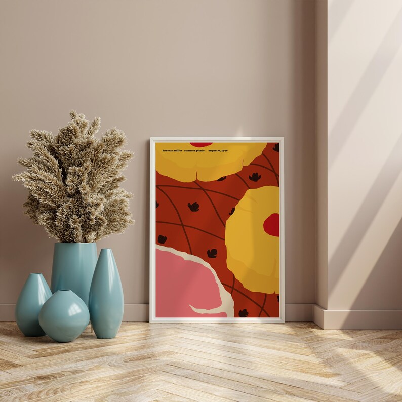 1976 Herman Miller Summer Picnic Poster, Mid-century Modern Art ...