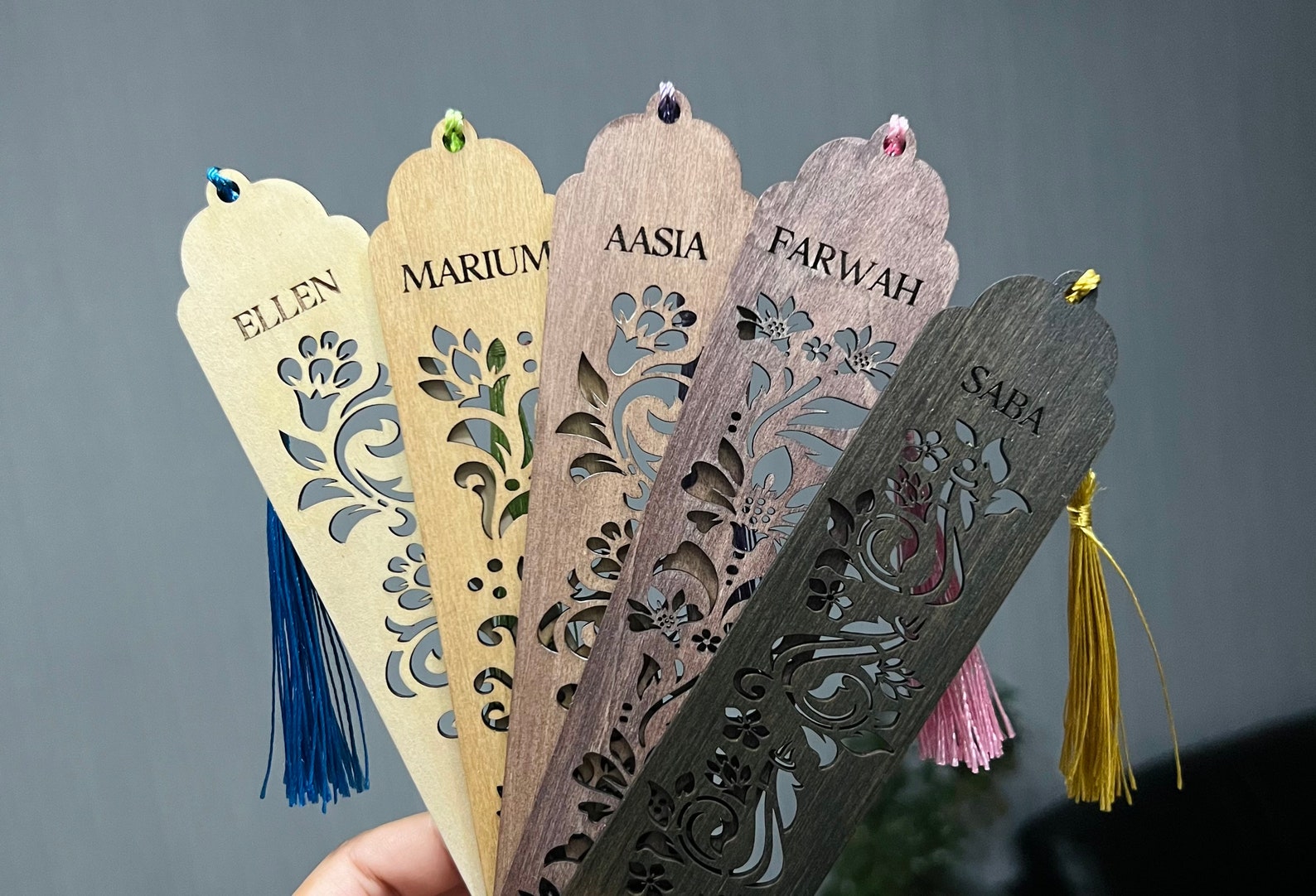Custom Wood Bookmarks With Tassel, Personalized Wooden Bookmark, Unique ...