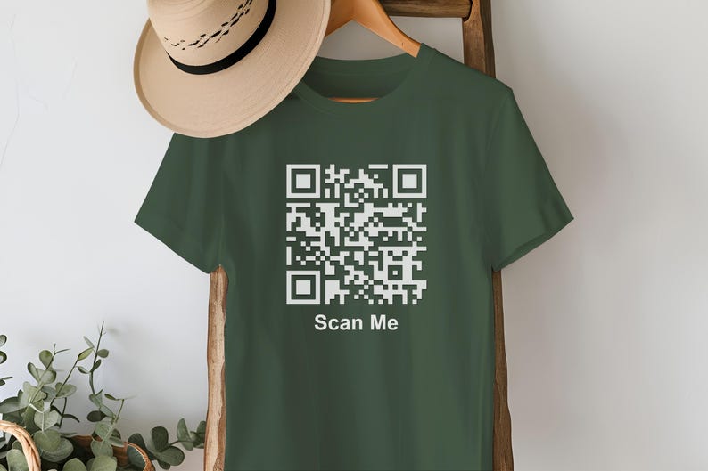 Personalized QR Code Tee Shirt, Custom QR Code T Shirt, Your Text ...