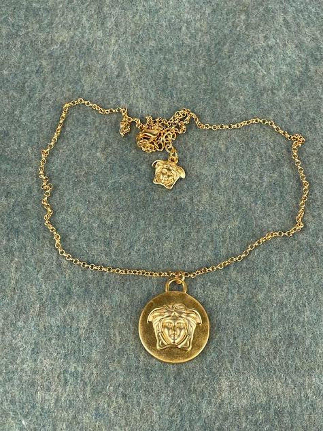 Vintage Versace Gold Plated Medusa Head Coin Shaped Pendant Necklace - Etsy