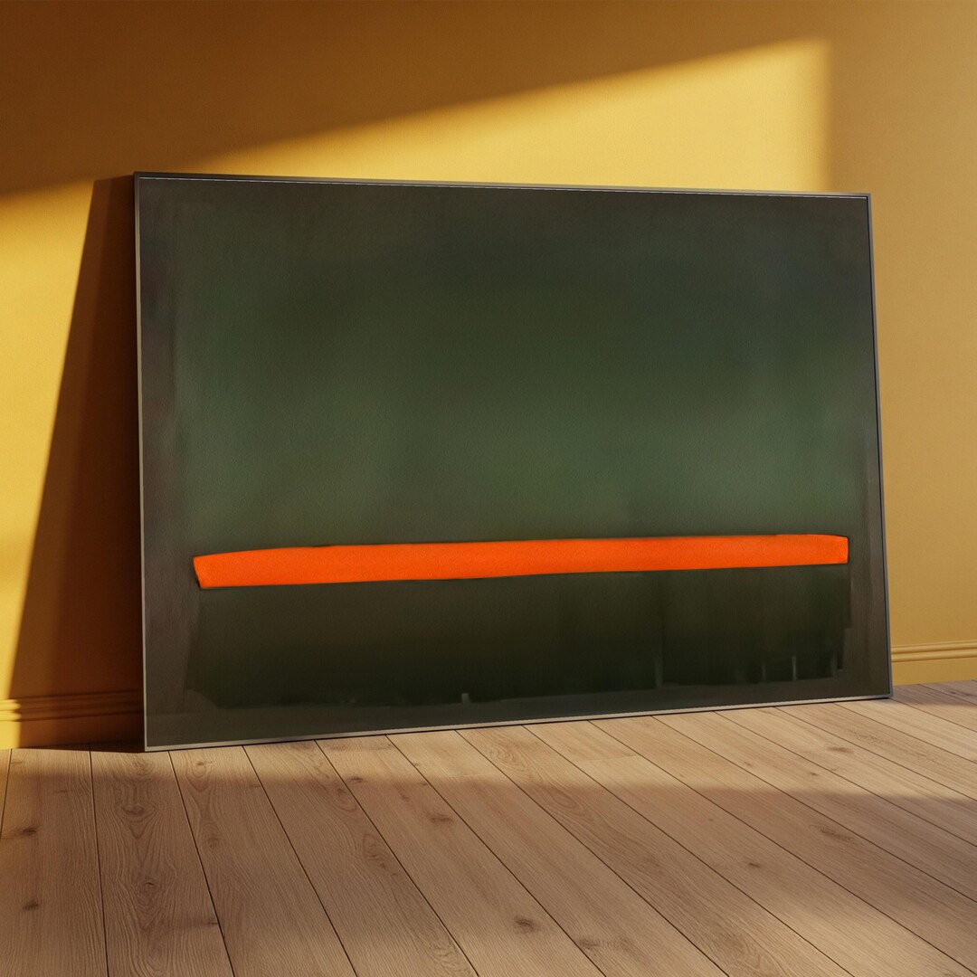 Mark Rothko Artwork, Dark Green & Orange Abstract Canvas Wall Art ...