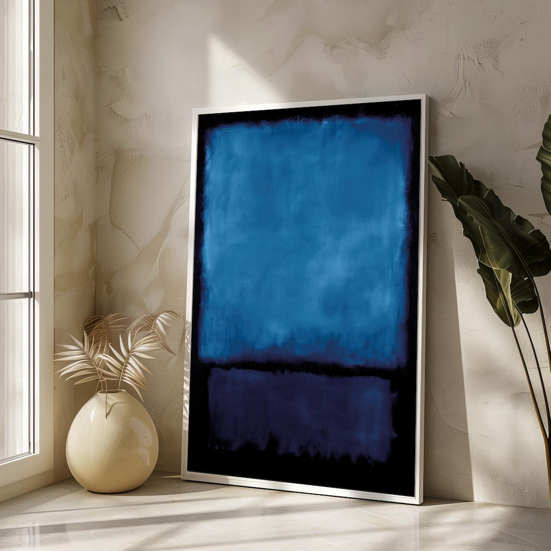 Mark Rothko Blue and Black Abstract Canvas Art - Deep Contrasting ...
