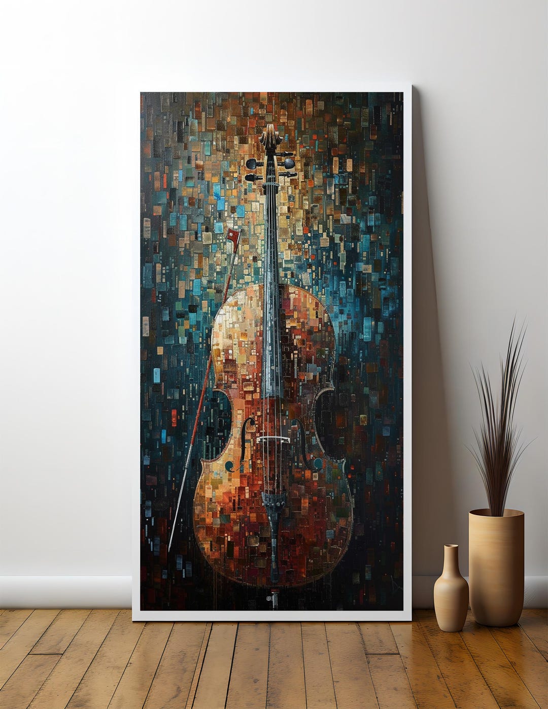 Abstract Cello Canvas Painting Gift - Unique Musical Art Decor for ...