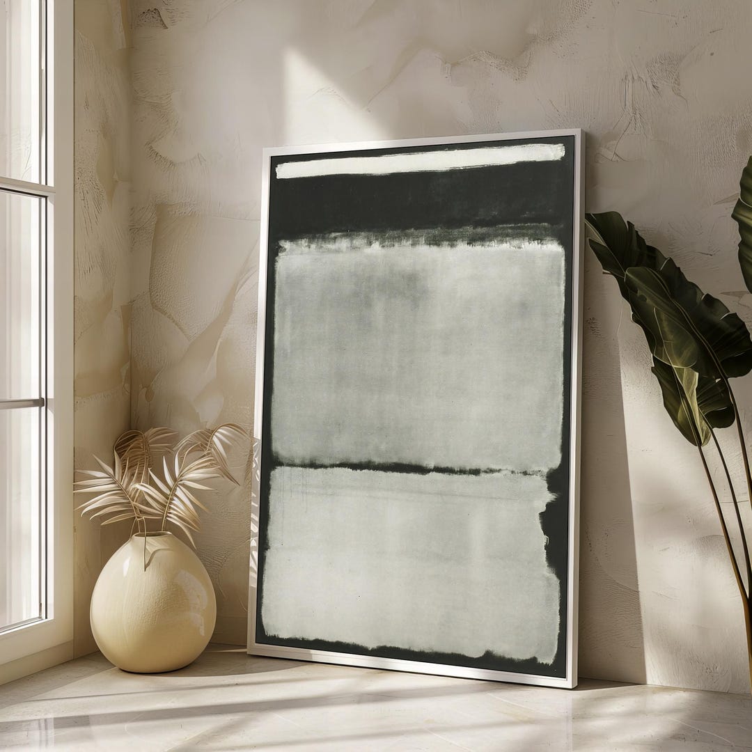 Mark Rothko Monochrome Abstract Canvas Art - Subtle Grayscale Color ...
