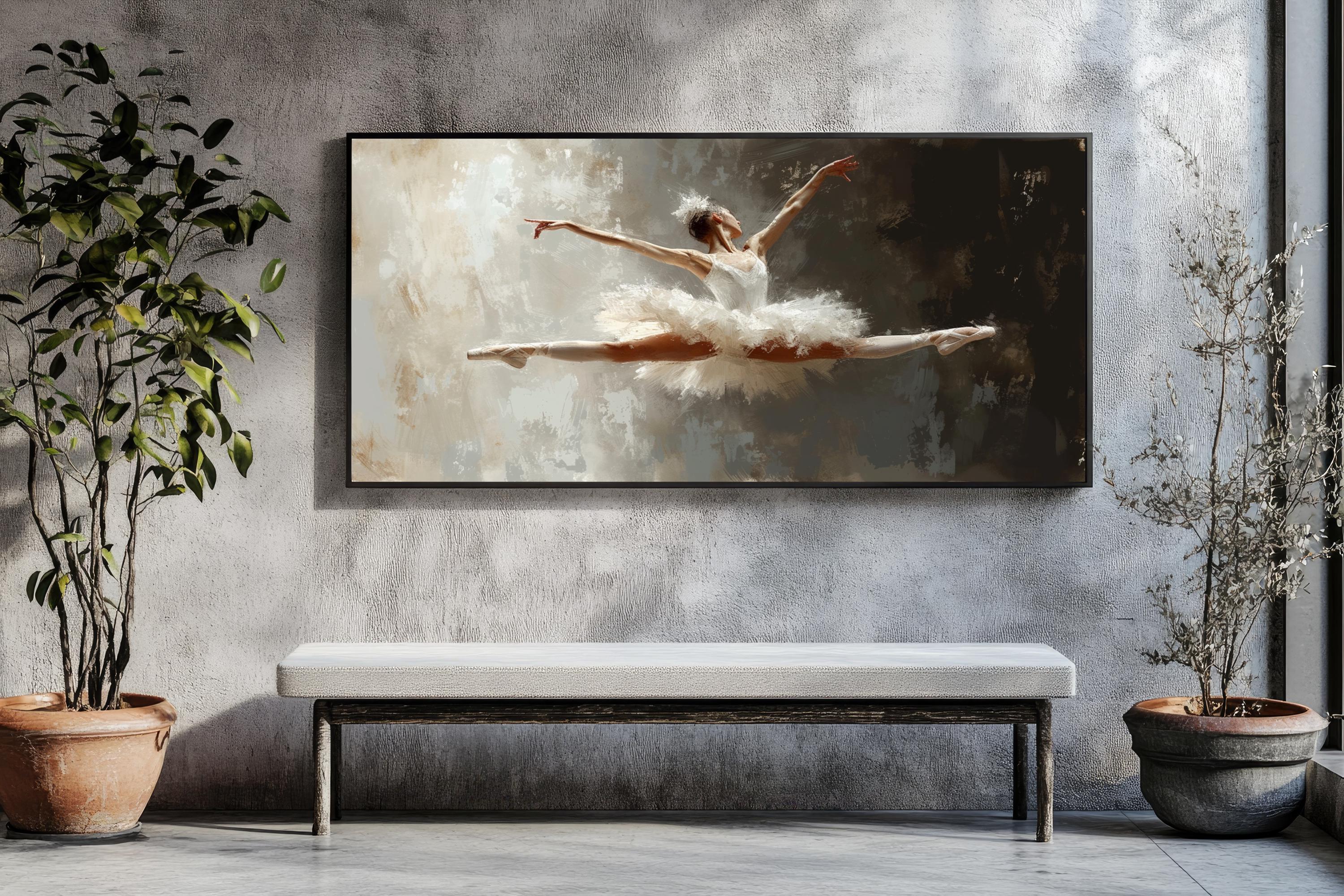Graceful Ballet Dancer Canvas Painting Gift - Elegant Ballerina in ...