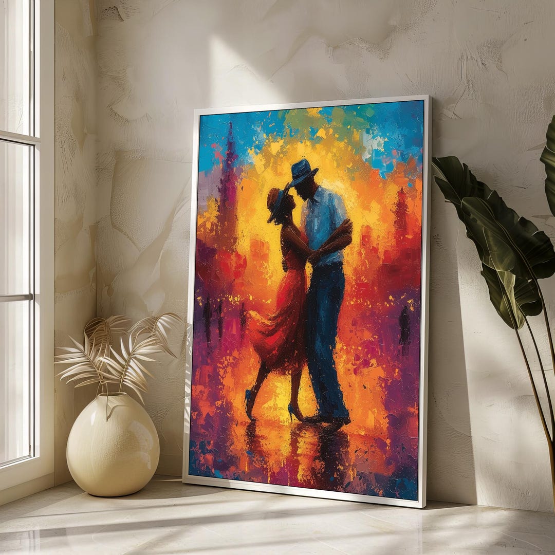 Vibrant Salsa Dance Canvas Painting - Colorful Art Gift for Dance ...