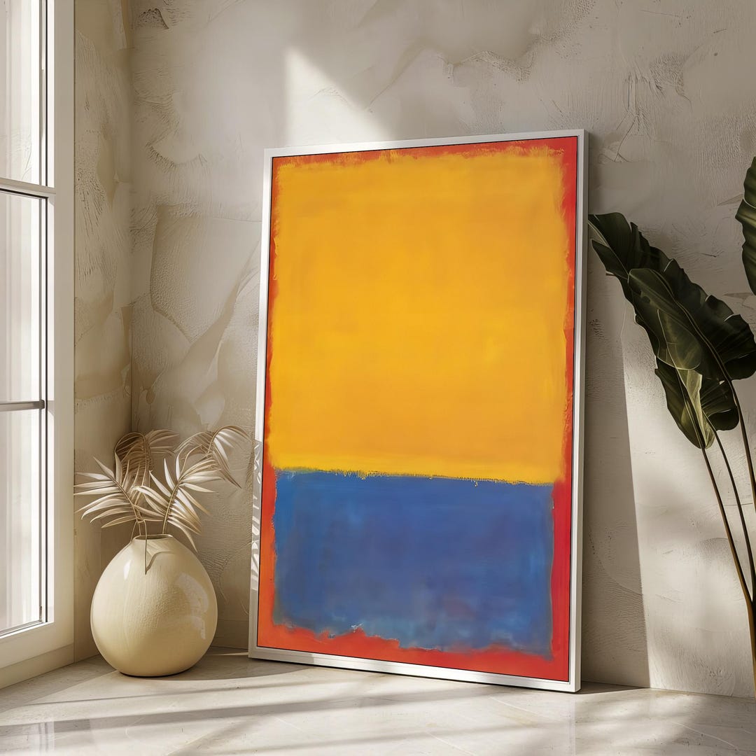 Mark Rothko Yellow and Blue Canvas Painting - Abstract Expressionism ...