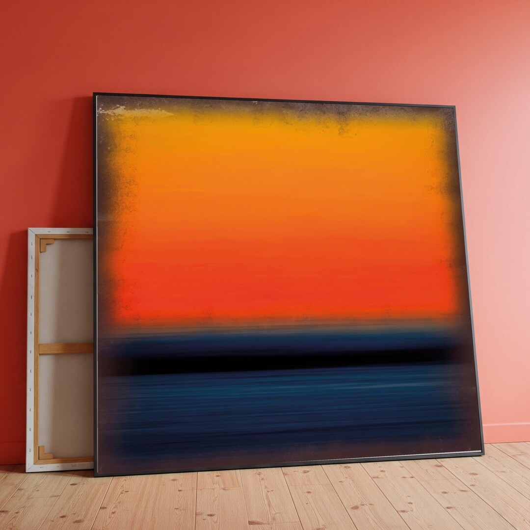 Mark Rothko Sunset Canvas Painting, Orange Yellow Abstract Wall Art ...