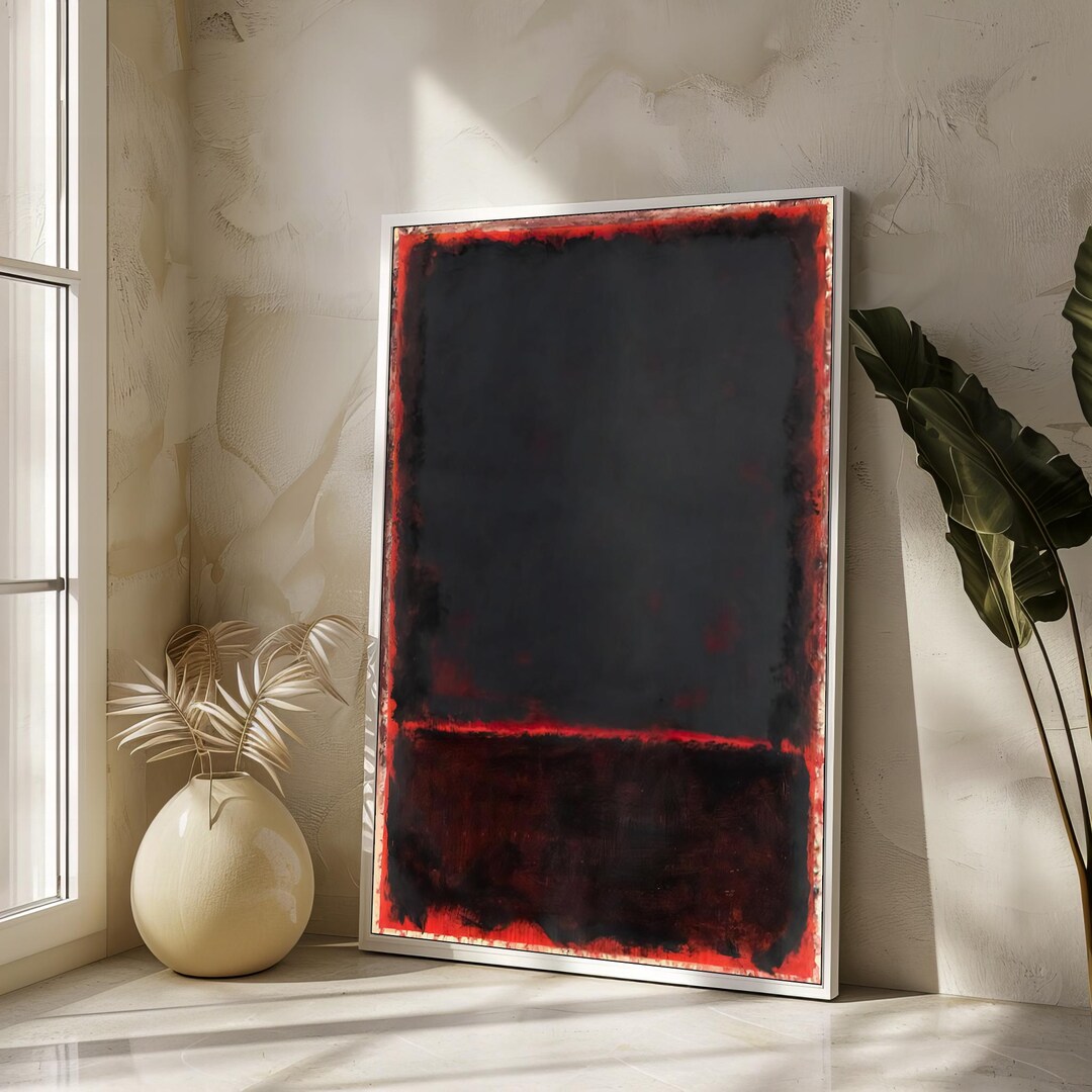 Mark Rothko Dark Red and Black Abstract Canvas Painting - Striking ...