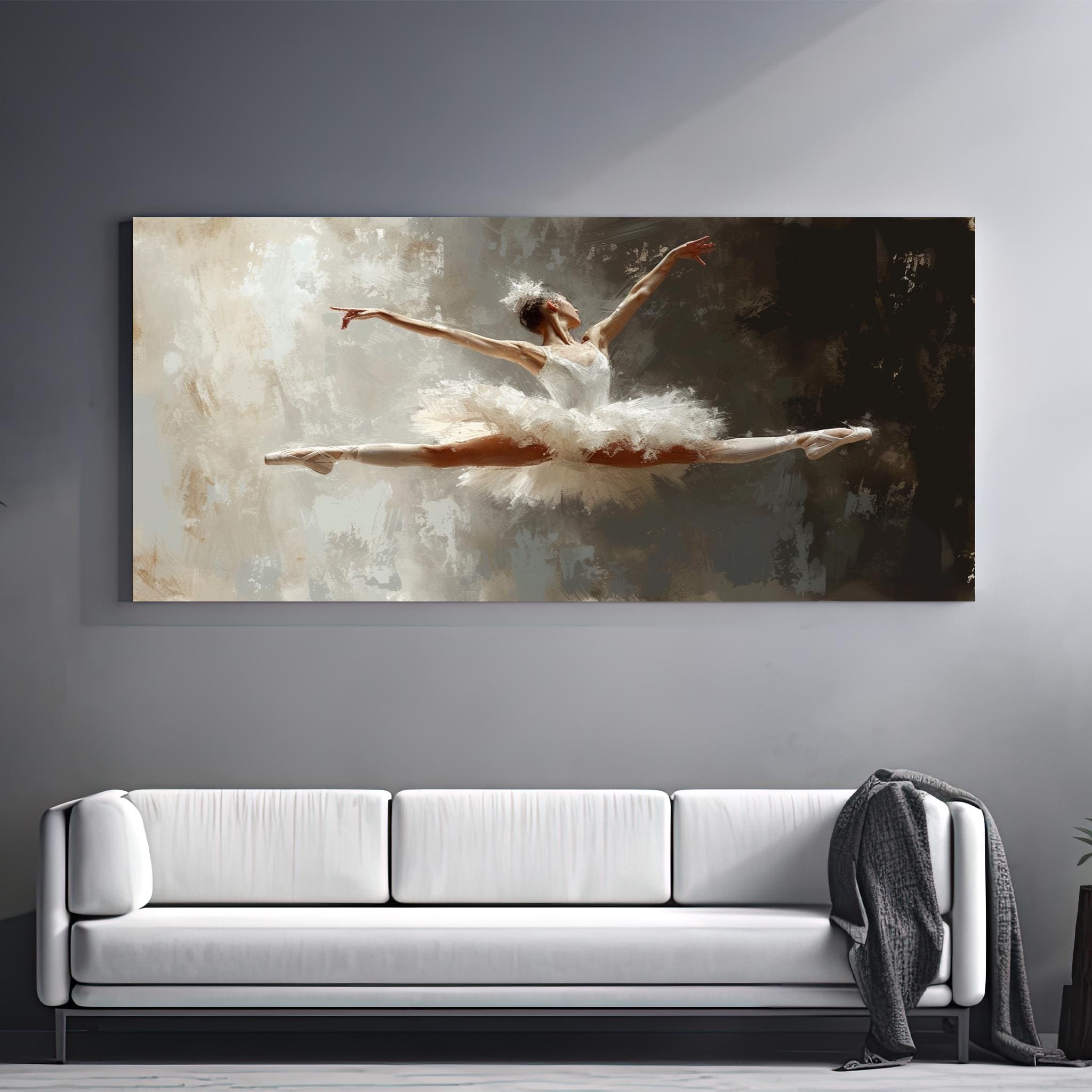 Graceful Ballet Dancer Canvas Painting Gift - Elegant Ballerina in ...
