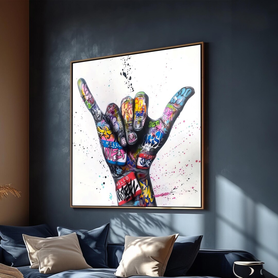 Graffiti Hand of Expression: Vibrant Street Art on a Bold Gesture ...