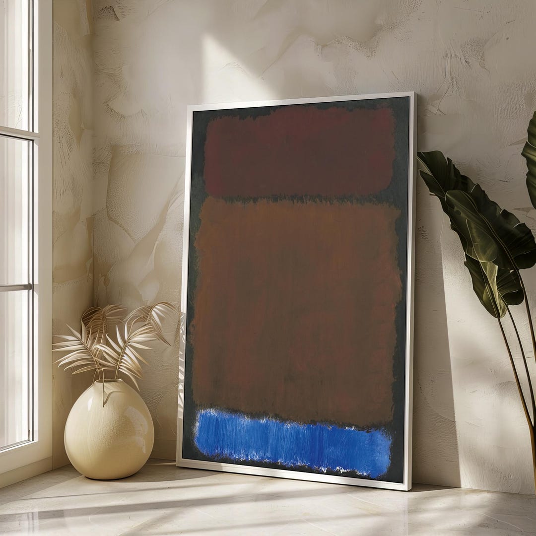 Mark Rothko Brown and Blue Canvas Painting - Abstract Expressionism Art ...