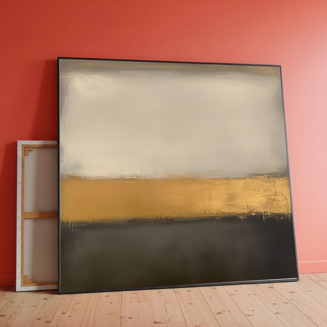Mark Rothko Beige Gold Canvas Painting, Abstract Color Field Wall Art ...