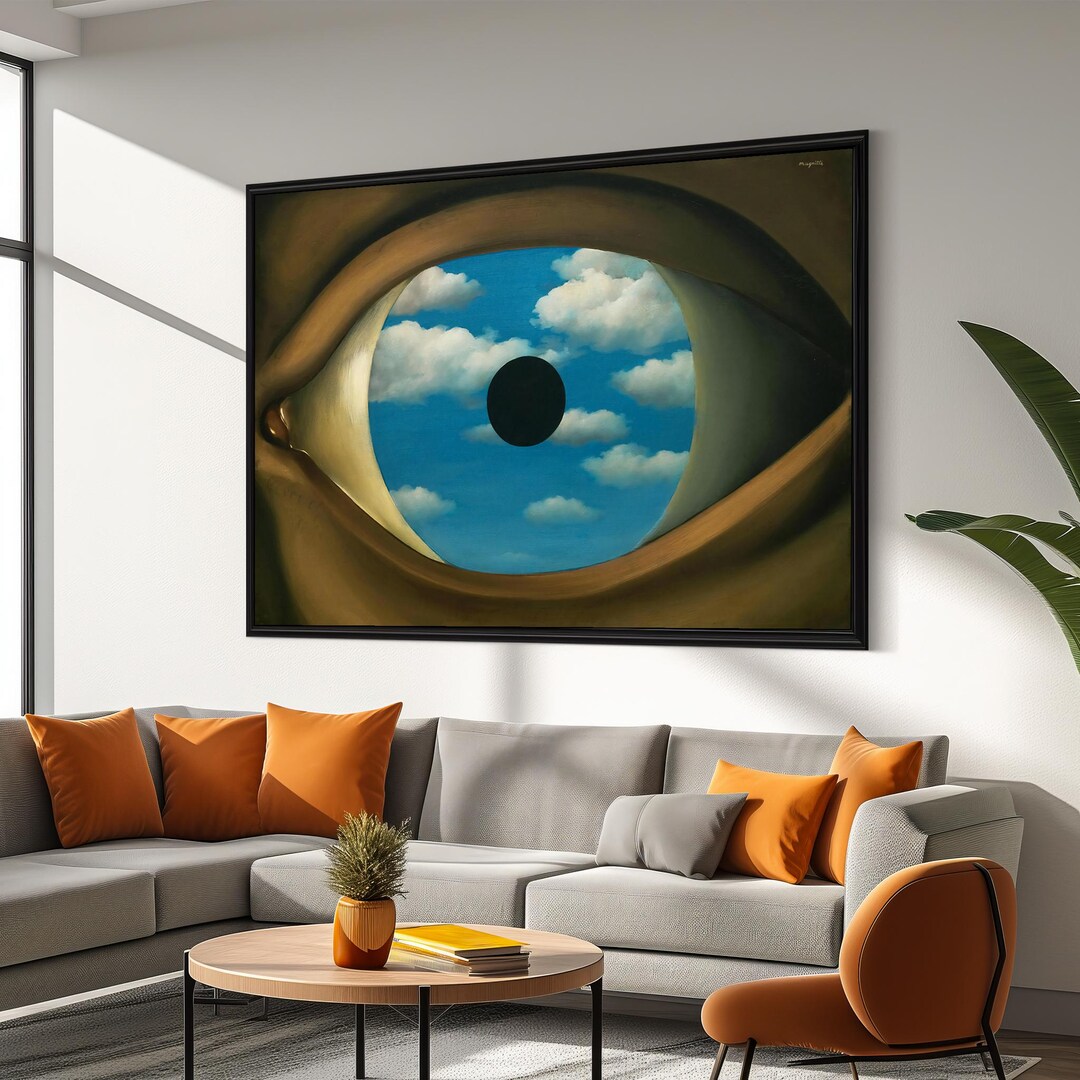 René Magritte 'the False Mirror' Canvas Painting - Iconic Surrealist ...