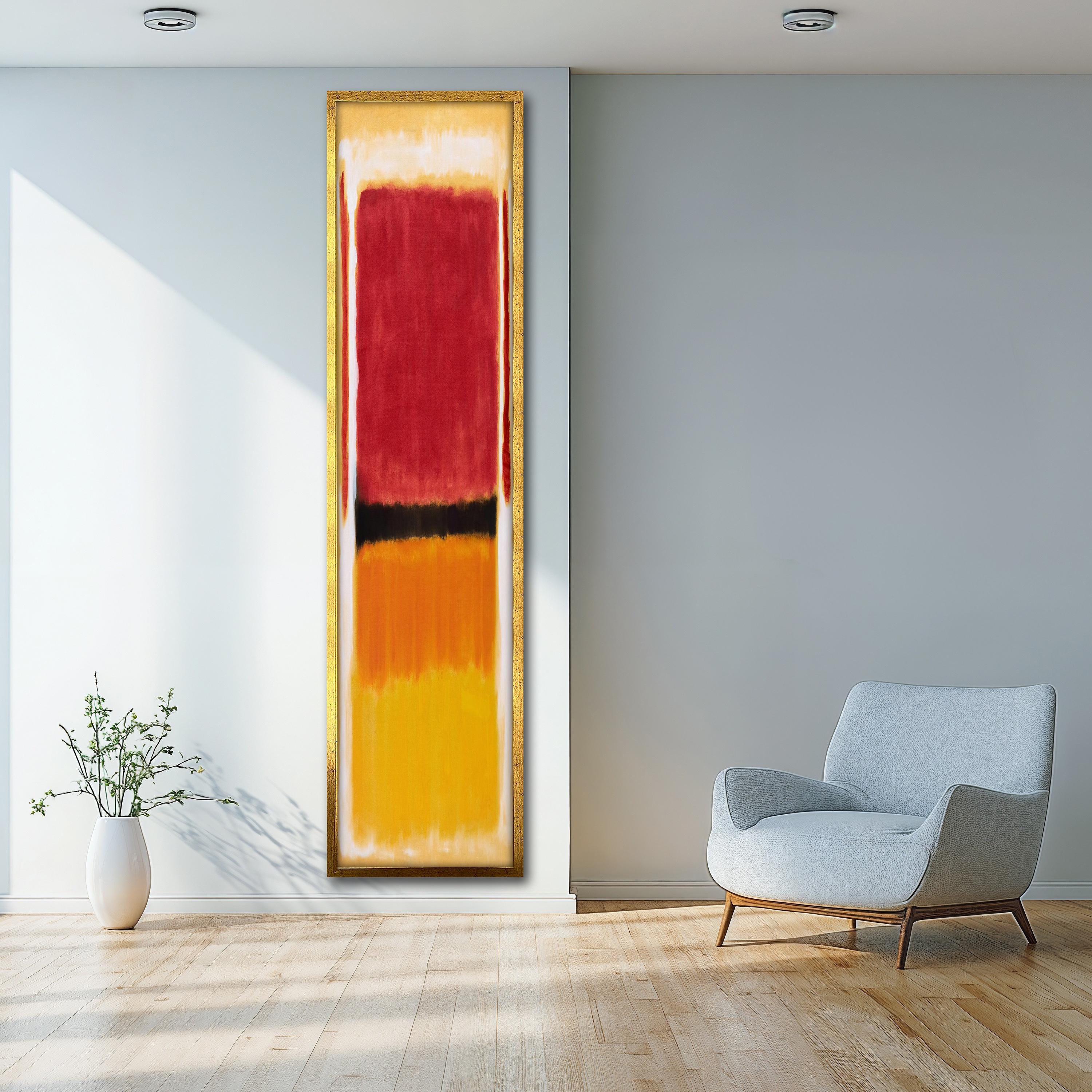 Mark Rothko Red Yellow Canvas Painting, Large Vertical Wall Art, Rothko ...
