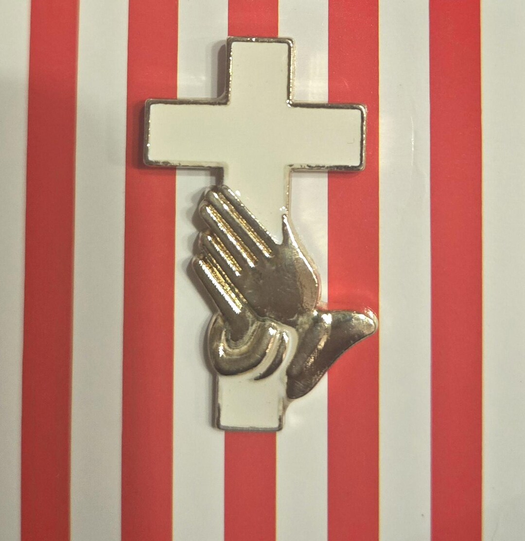 2 Pcs White Cross Hand Lapel Pin - Etsy Australia