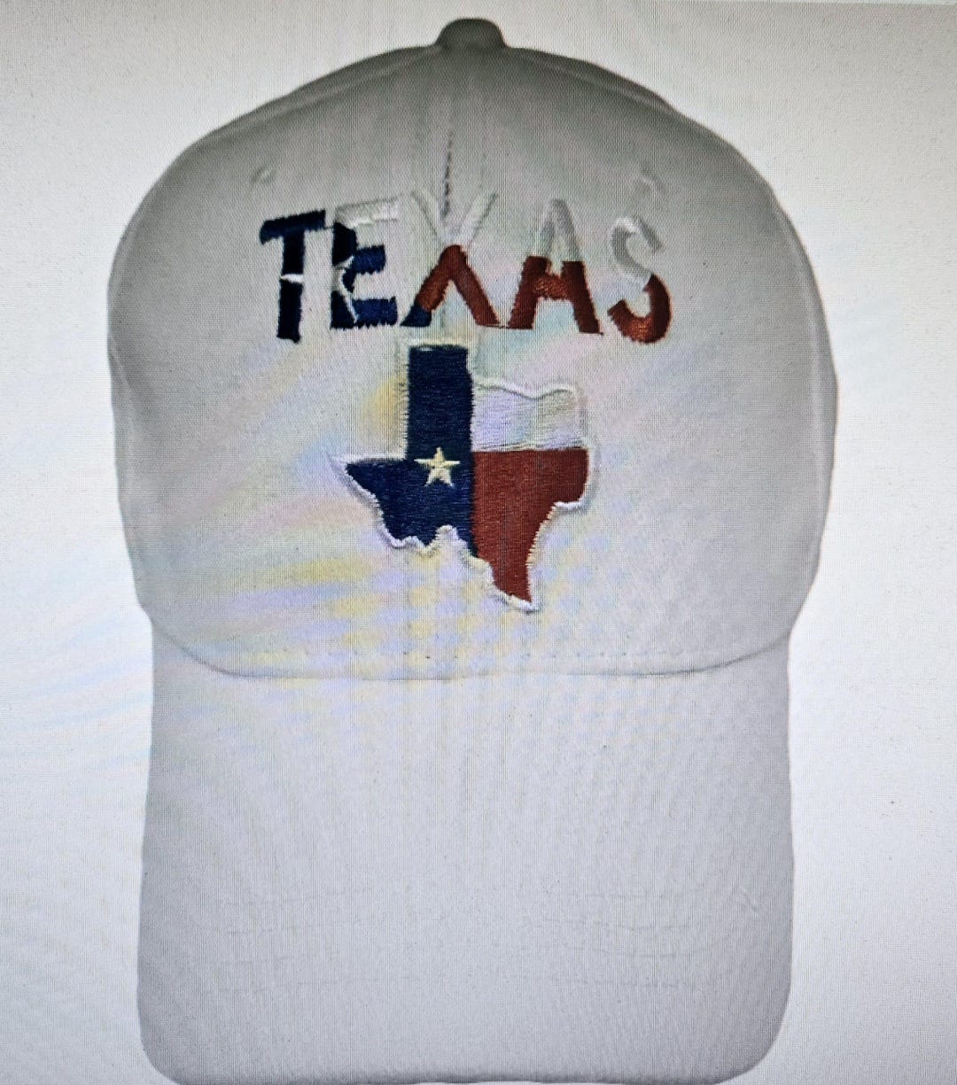 Texas Map (texas Flag Overlay) White Embroidered Cap - Etsy
