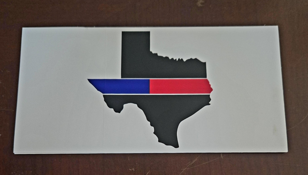 State of Texas Map Thin Blue Red Line Bumper Sticker - Etsy