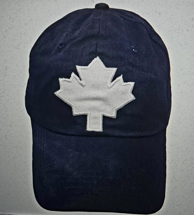 Canadian Maple Leaf Navy Blue Embroidered Cap - Etsy