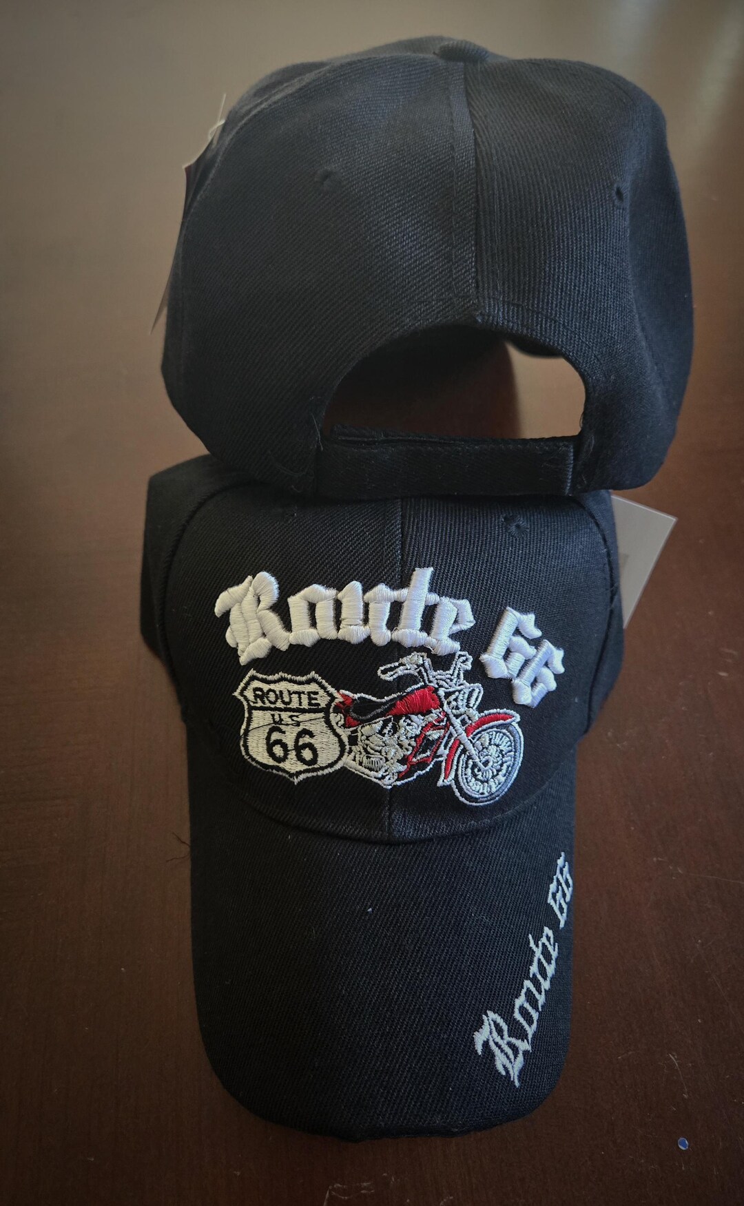 Route 66 Motorcycle Embroidered Cap - Etsy