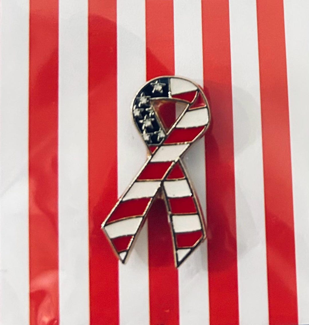 2 Pcs Cancer Awareness With USA Overlay Lapel Pin - Etsy
