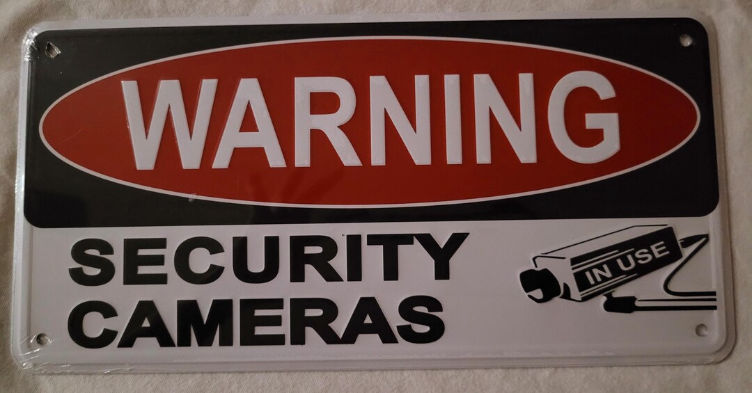 Warning Security Cameras 6"x12" Aluminum License Plate - Etsy