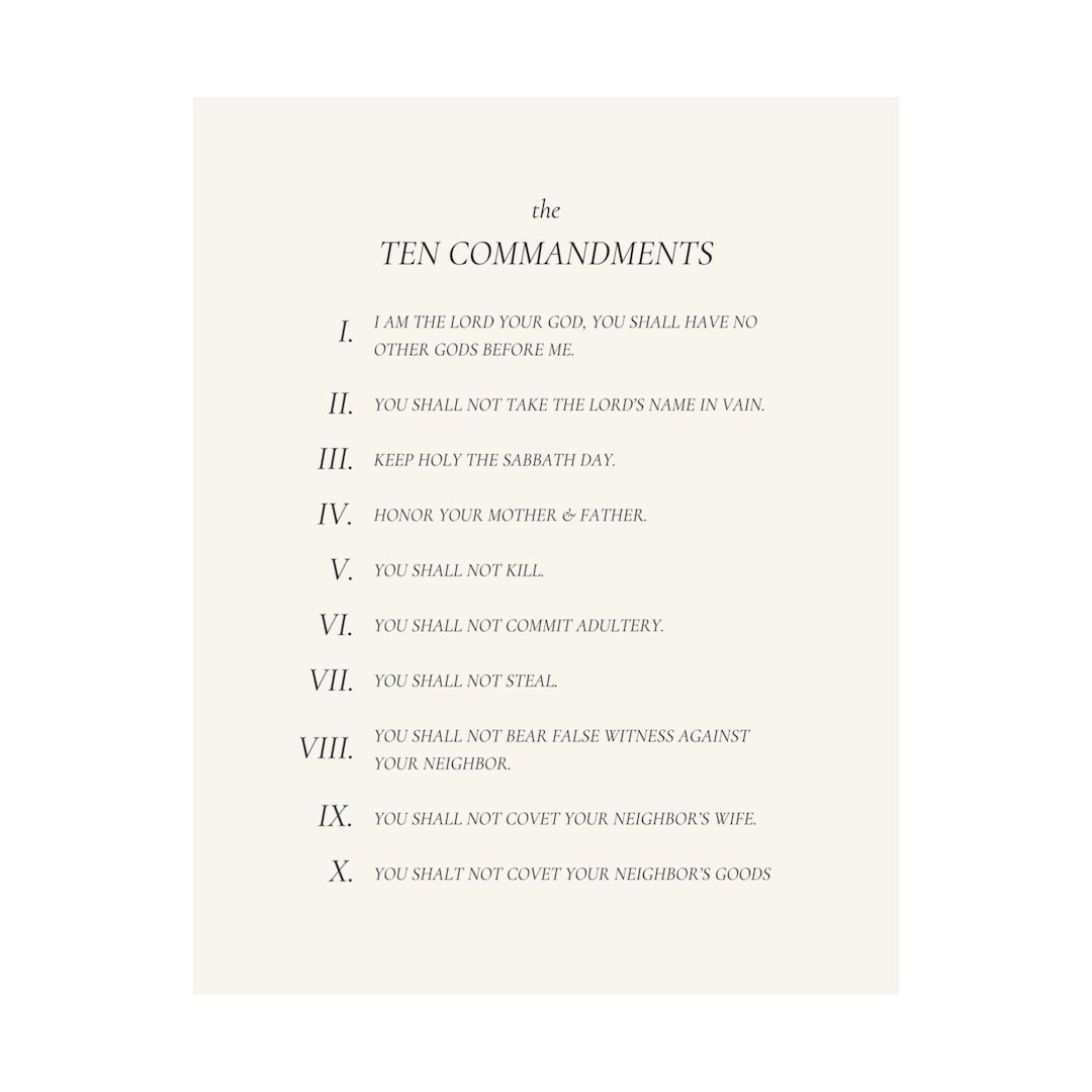 Ten Commandments Digital Download, Catholic Home Art, Catholic Wall ...
