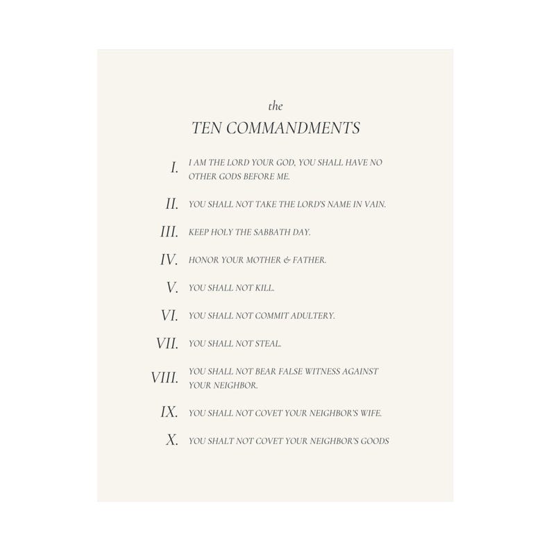 Ten Commandments Digital Download, Catholic Home Art, Catholic Wall ...