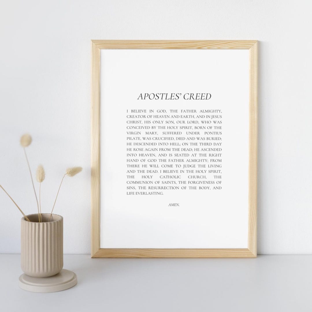 Unframed Apostles' Creed Prayer Poster, Christian Prayer Poster ...