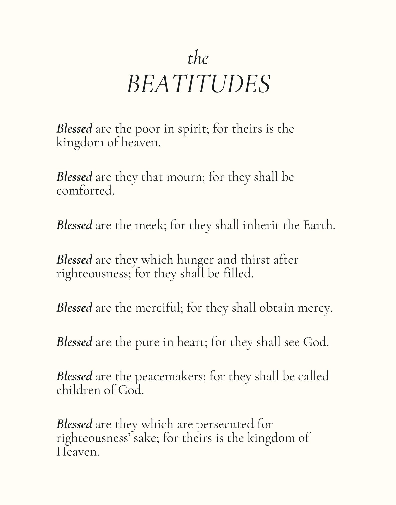 The Beatitudes Digital Download, Catholic Home Art, Catholic Wall Decor ...