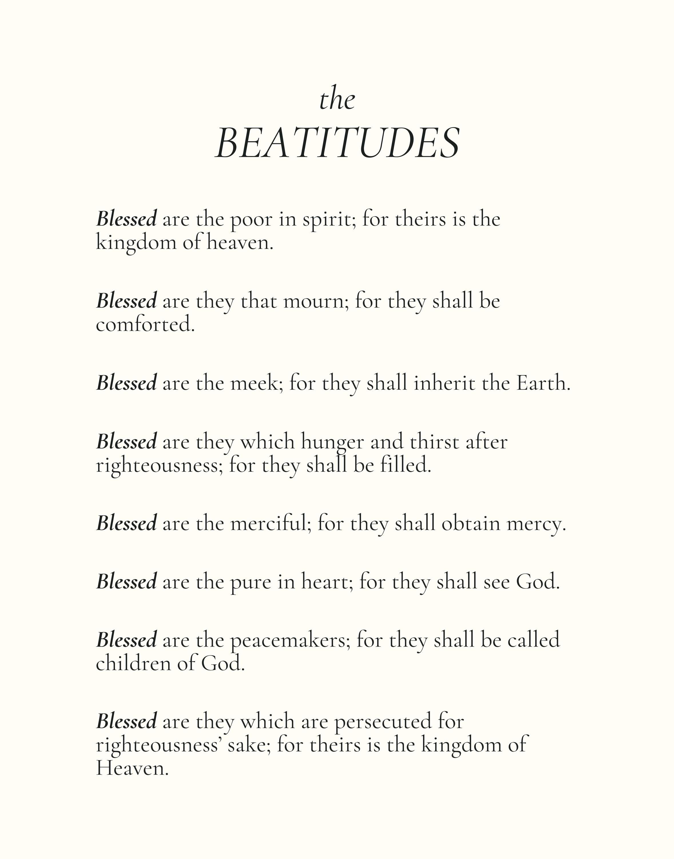 The Beatitudes Digital Download, Catholic Home Art, Catholic Wall Decor ...