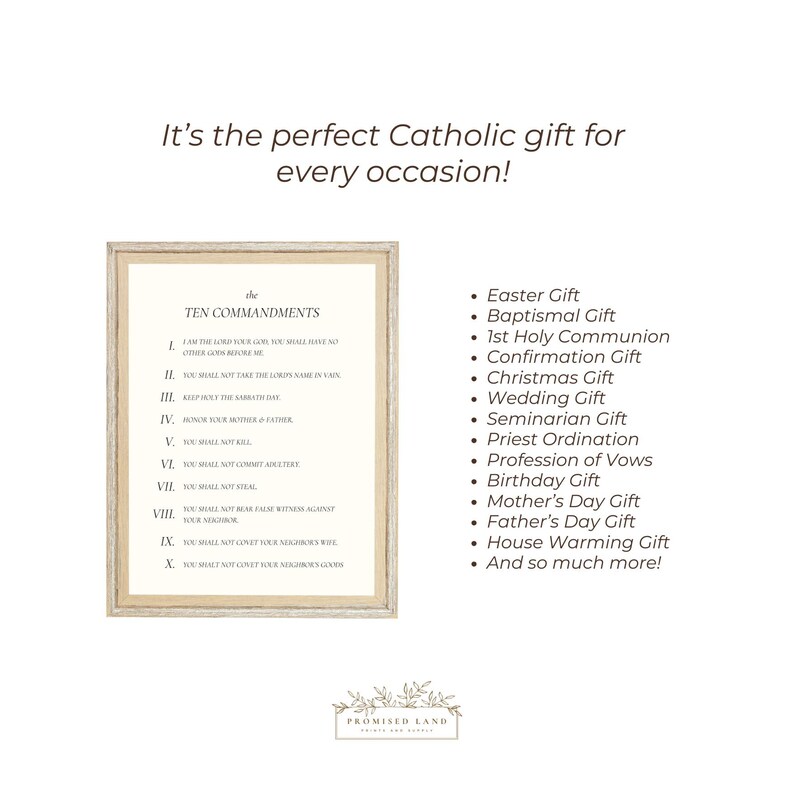 Ten Commandments Digital Download, Catholic Home Art, Catholic Wall ...