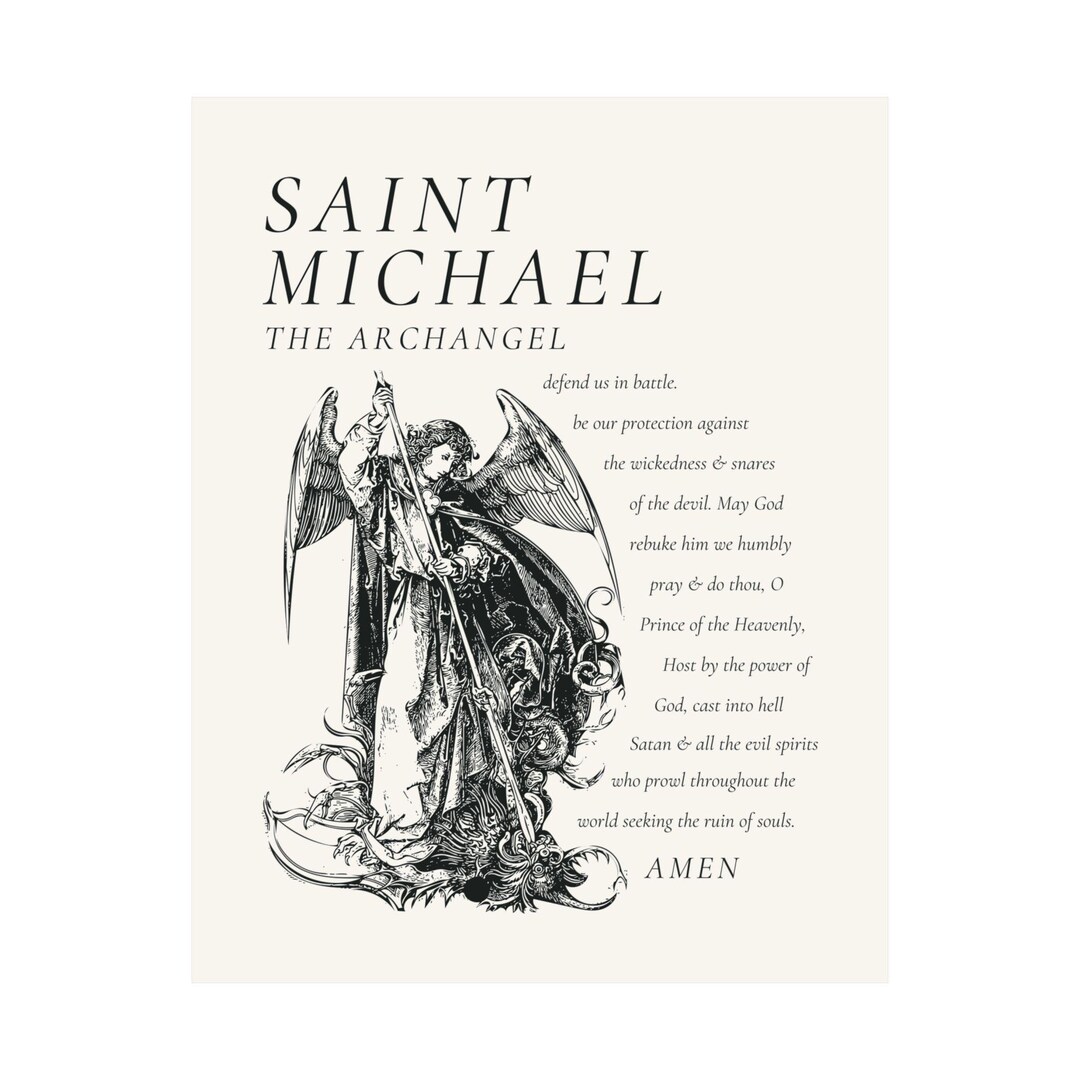 Saint Michael Prayer Digital Download, Catholic Home Art, Catholic Wall ...
