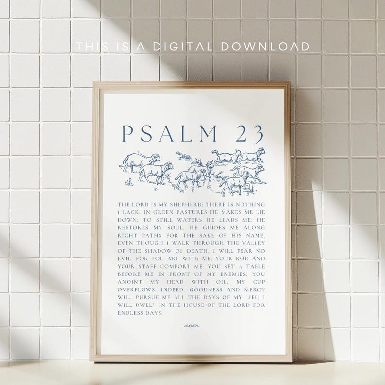 Psalm 23 Christian Art Print, Bible Verse Decor (digital Download) - Etsy