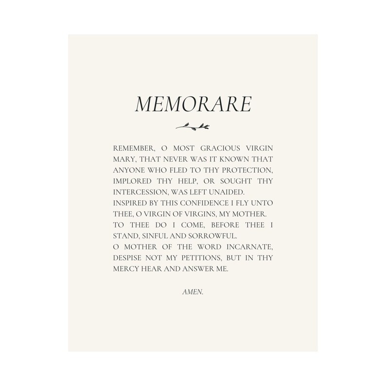 Memorare Prayer Digital Download, Catholic Home Art Design, Catholic ...
