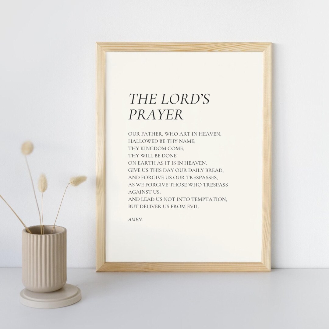 Our Father Prayer Poster, the Lord's Prayer Poster, Catholic Wall Art ...