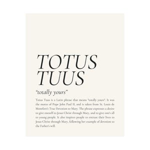 Totus Tuus Digital Download, Catholic Home Art, Catholic Wall Decor ...