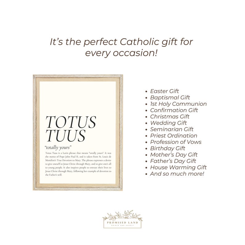 Totus Tuus Digital Download, Catholic Home Art, Catholic Wall Decor ...
